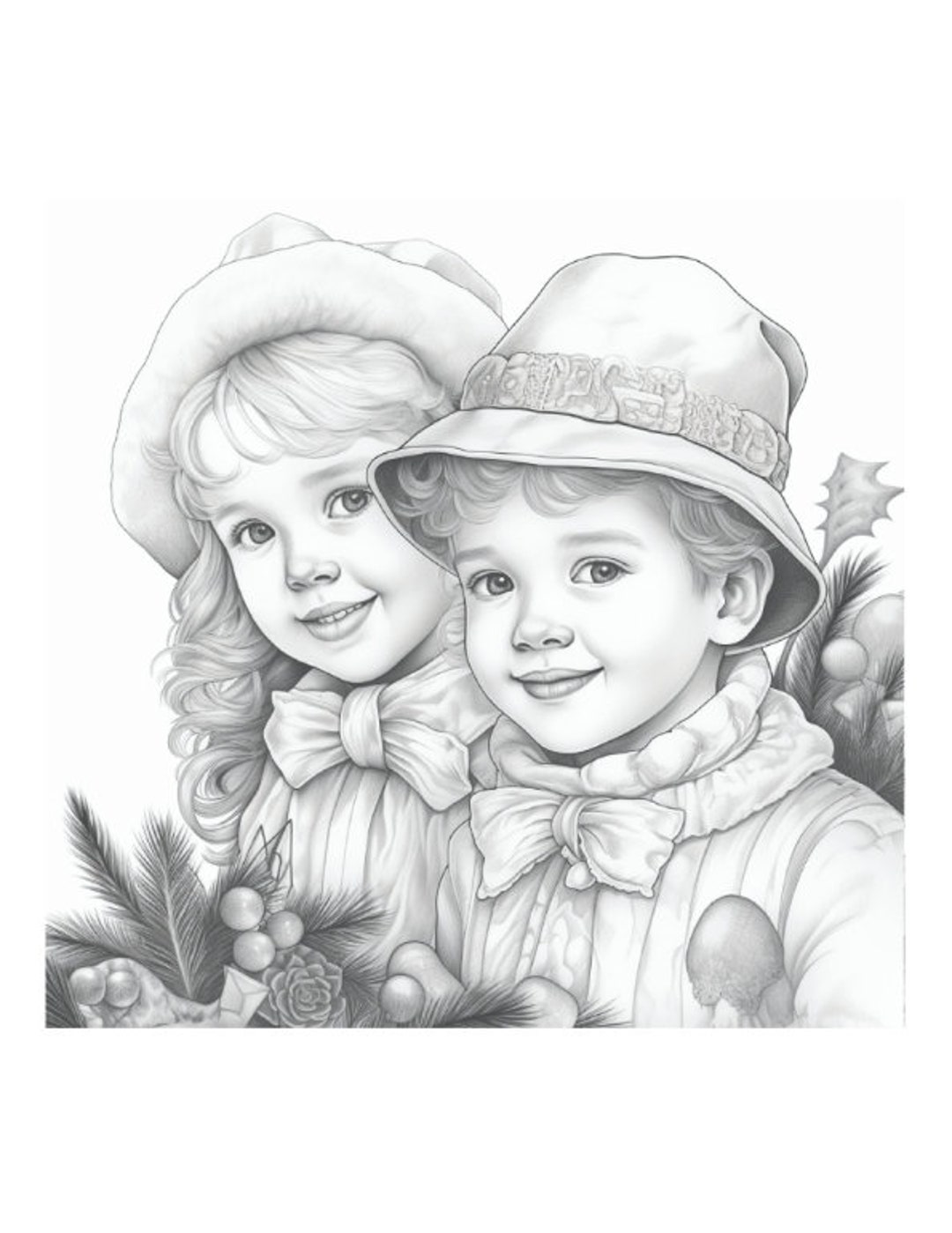 Cute Xmas Coloring Pages 150 Holiday Coloring Bundle Digital Printable ...