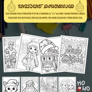 Festive Coloring Page Digital Download Fun Printable Holiday Activities ...