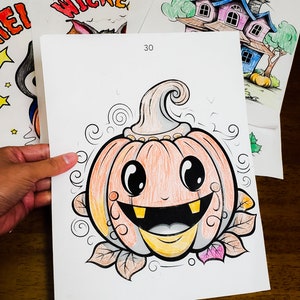 50 Pages Coloring Activity, Spooky Season Halloween, Coloring Pages for ...