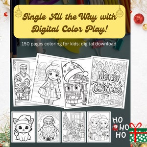 Coloring Bundle Coloring Pages 150 Christmas Holiday Coloring - Etsy
