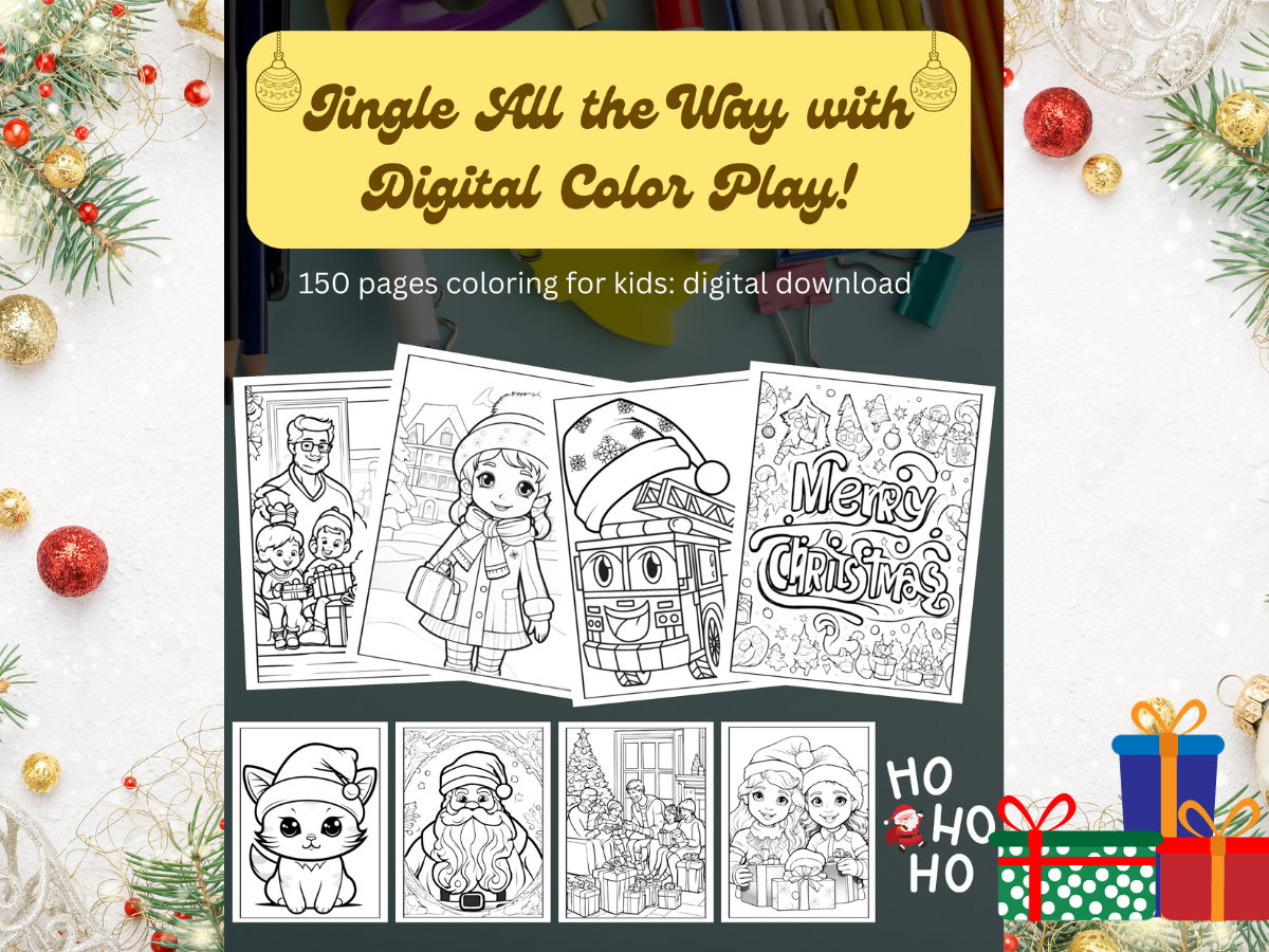 Coloring Bundle Coloring Pages 150 Christmas Holiday Coloring - Etsy