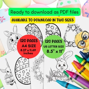 Pre-school 120 Easter Coloring Page for Kids Digital Download, Egg ...