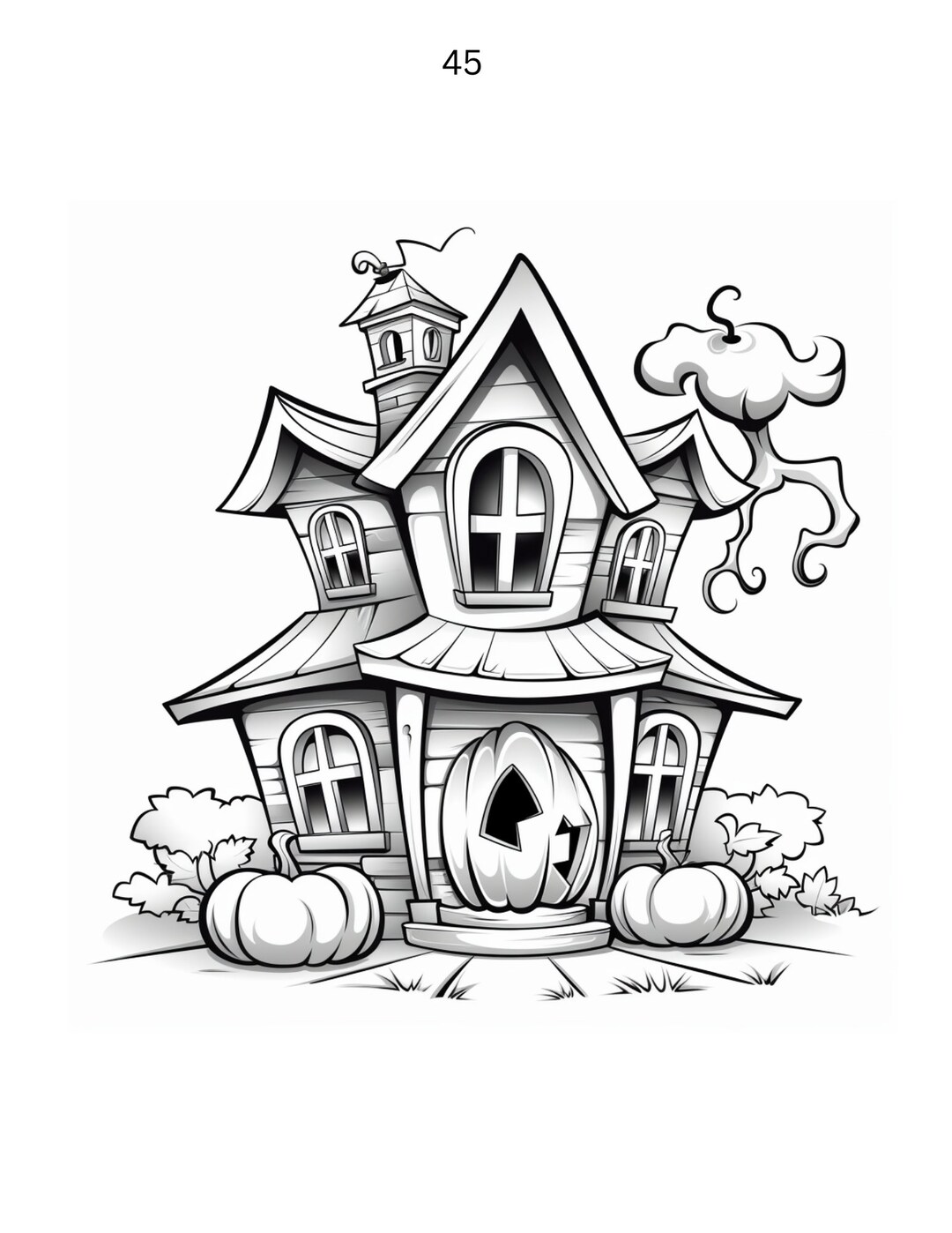 50 Pages Coloring Activity, Spooky Season Halloween, Coloring Pages for ...