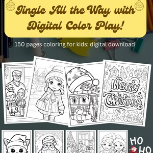Christmas Coloring Digital Download 150 Pages of Festive Fun Printable ...