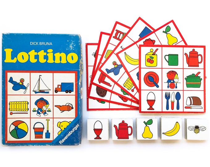 Vintage Dick Bruna Lottino Illustrated Memory Game Picture Bingo Game ...