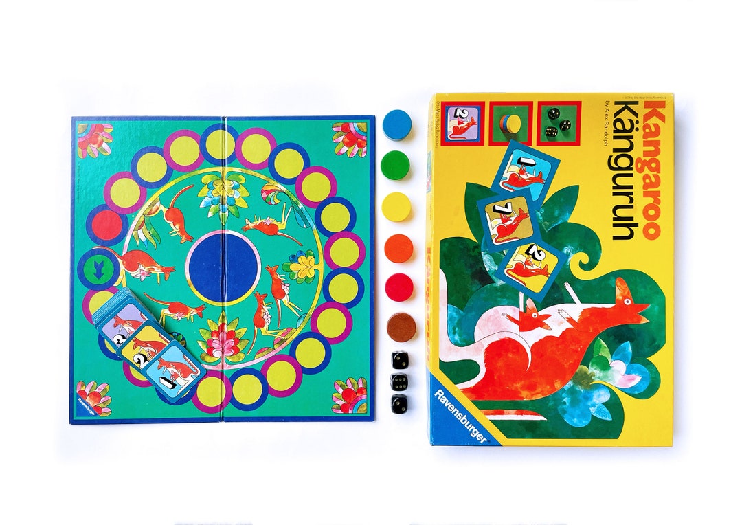 Vintage Beautifully Illustrated Boardgame Kangaroo | 1974 Ravensburger ...