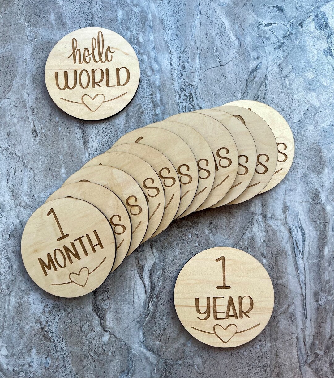 Heart Birth-1 Year Monthly Milestone Markers - Etsy