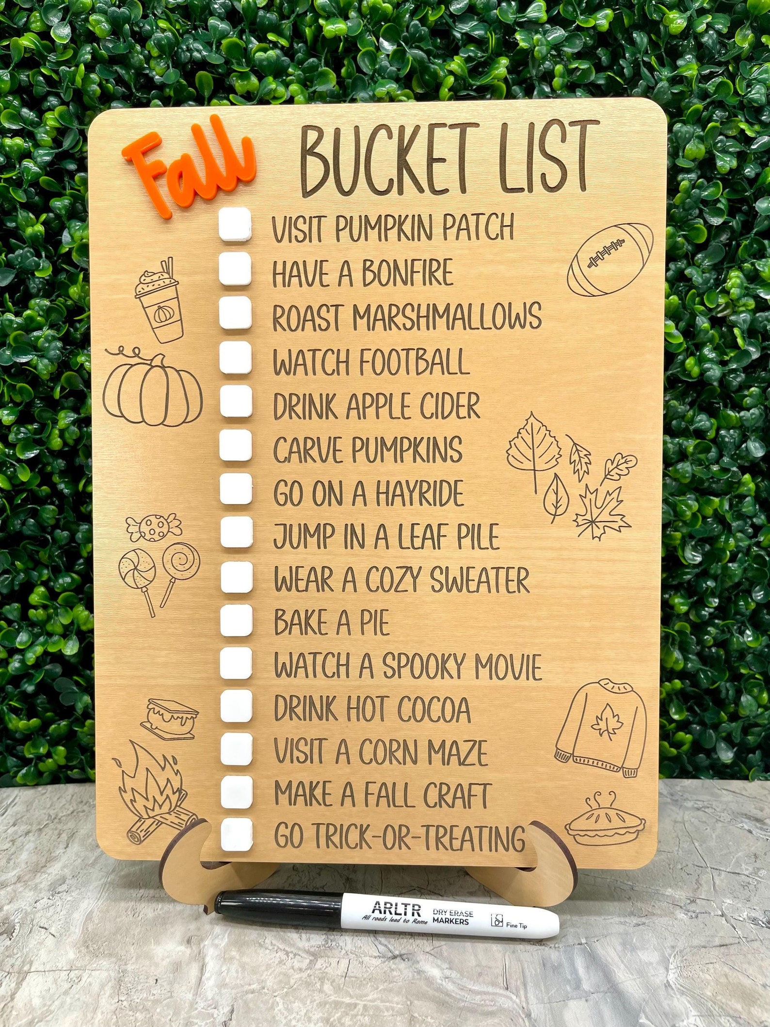 Fall Bucket List Dry Erase Checklist: Family Autumn Activities - Etsy