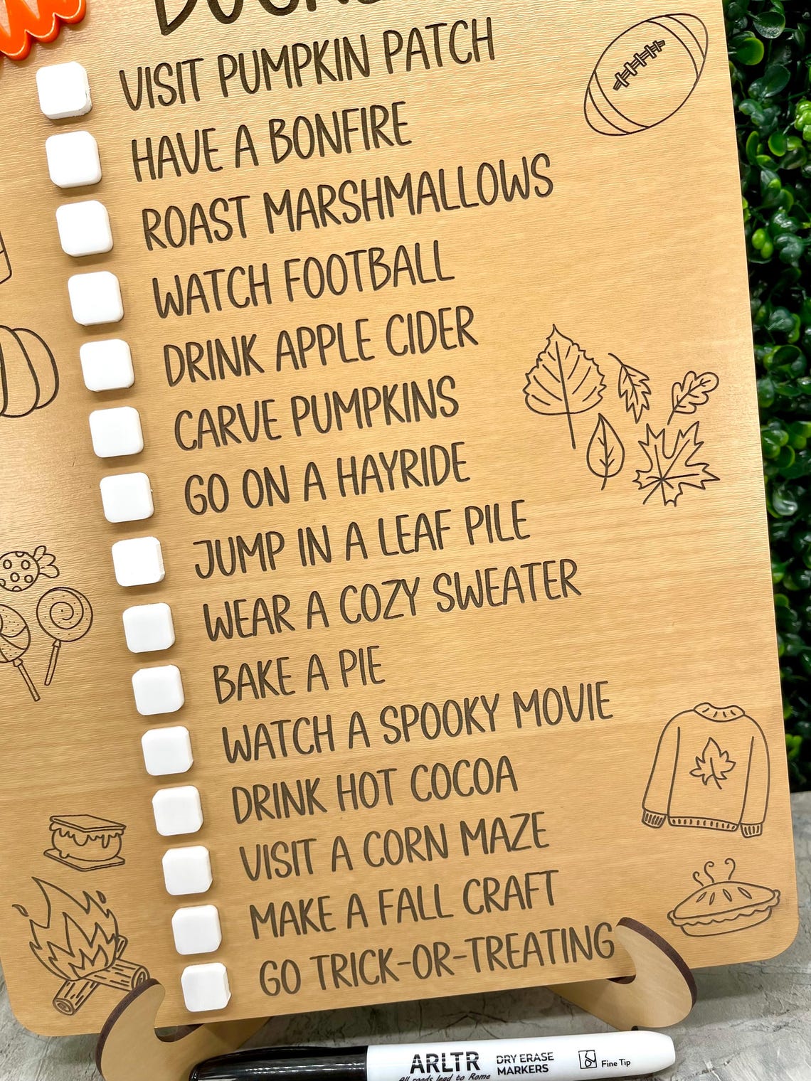 Fall Bucket List Dry Erase Checklist: Family Autumn Activities - Etsy
