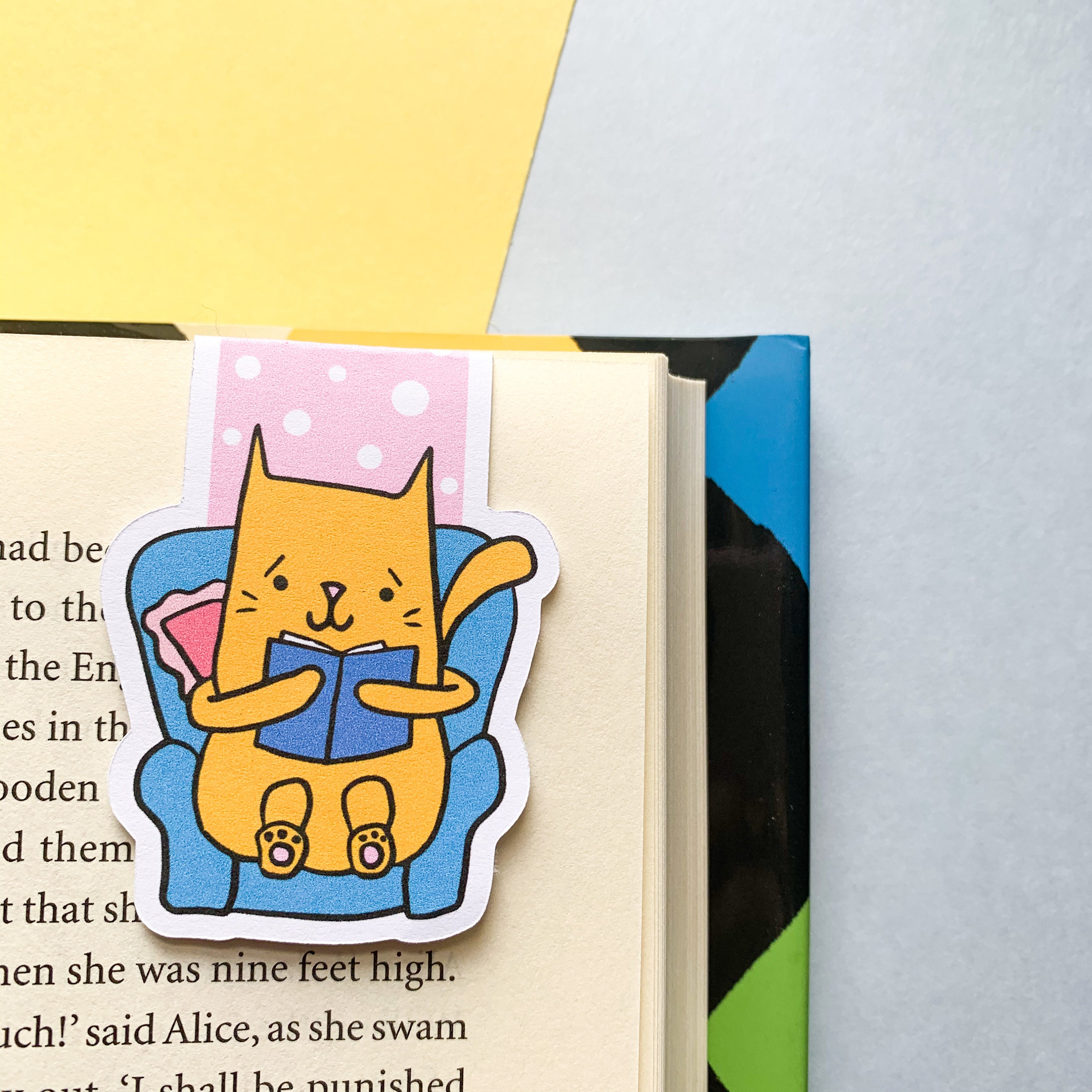 Cute Reading Cat Magnetic Bookmark Page Keeper Gift Ideas | Etsy