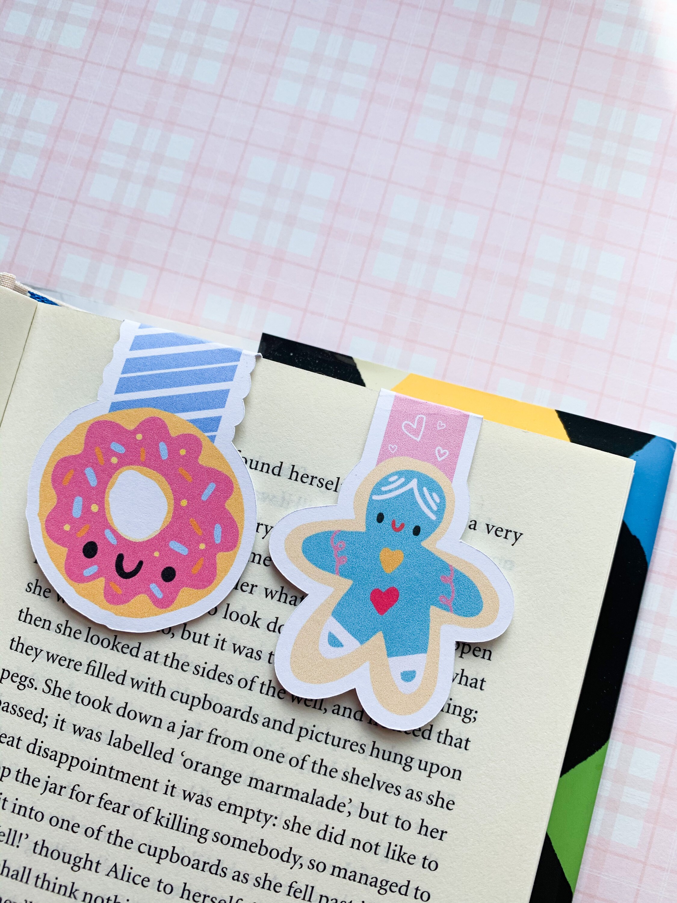 Cute Doughnut and Iced Biscuit Magnetic Bookmark Duo Set - Etsy UK