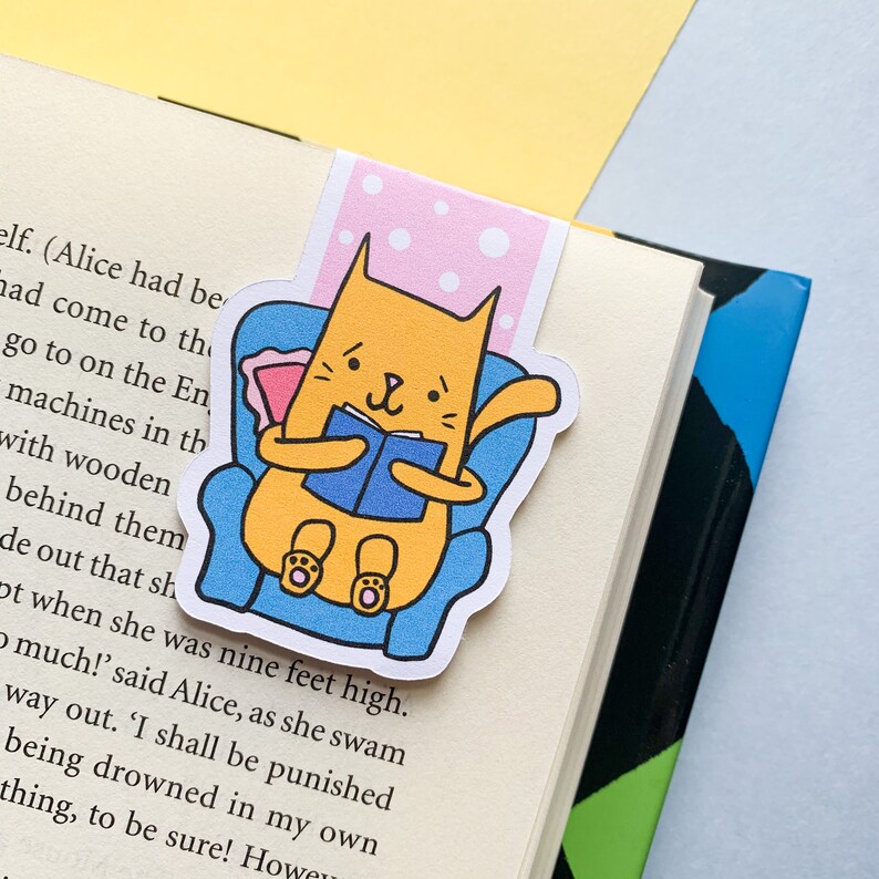 Cute Reading Cat Magnetic Bookmark Page Keeper Gift Ideas - Etsy UK
