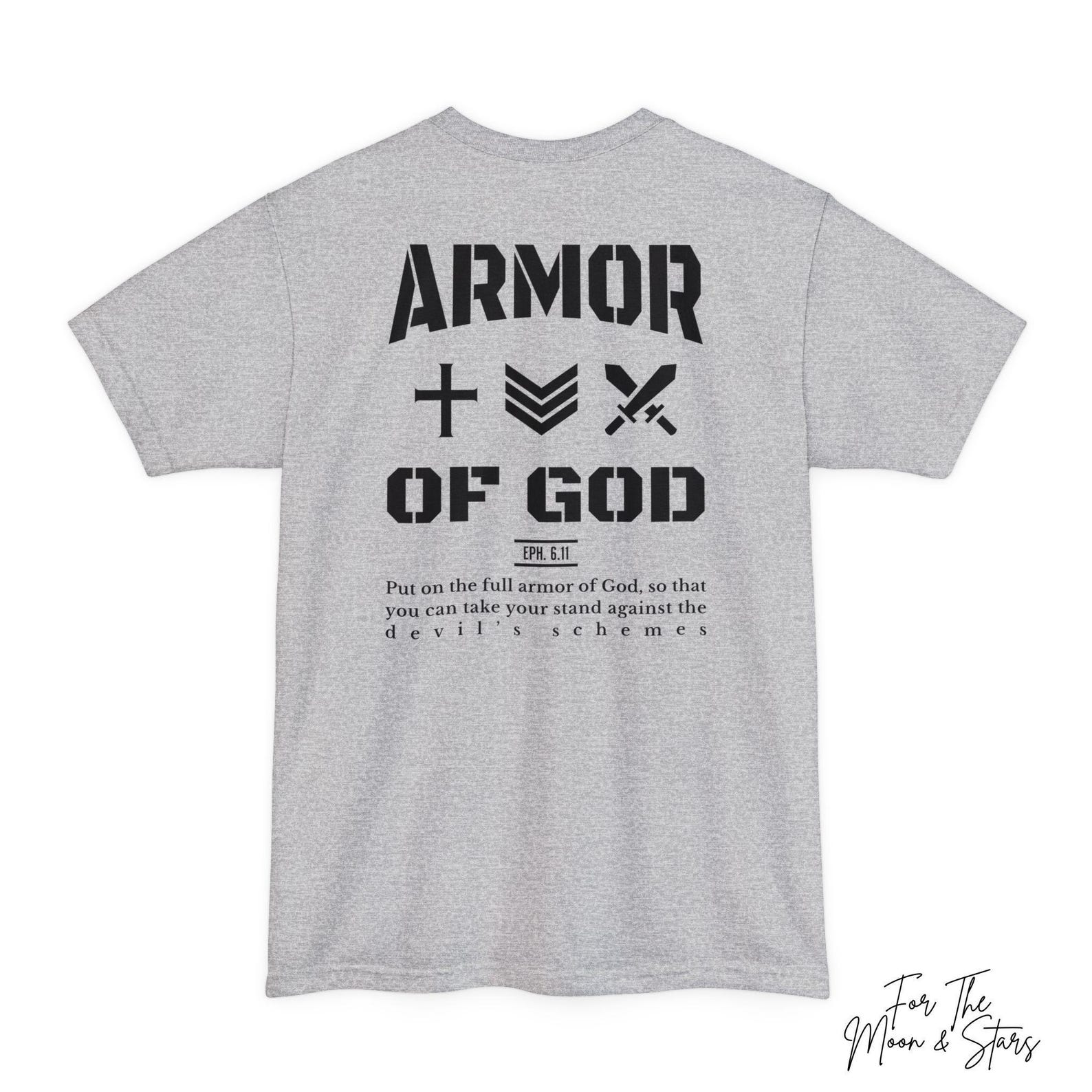 Back Christian Armor of God Tall Men T-shirt Ephesian Christian Big and ...