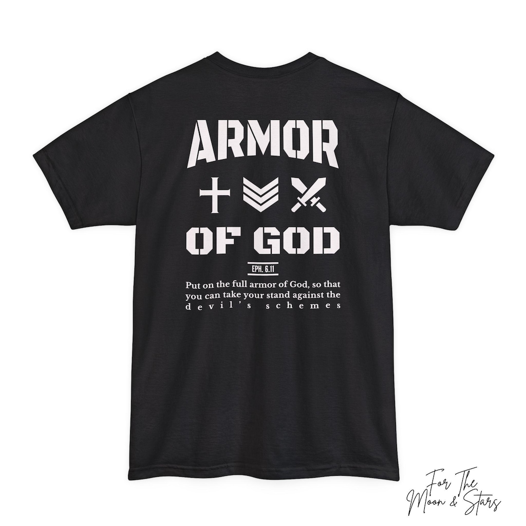 Christian Armor of God Front and Back Design Tall Men T-shirt Ephesian ...