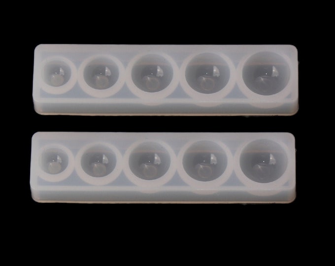Cabochon Circle Resin Mold, Set of 2, Make Half of a Ball as a Top in 5 ...