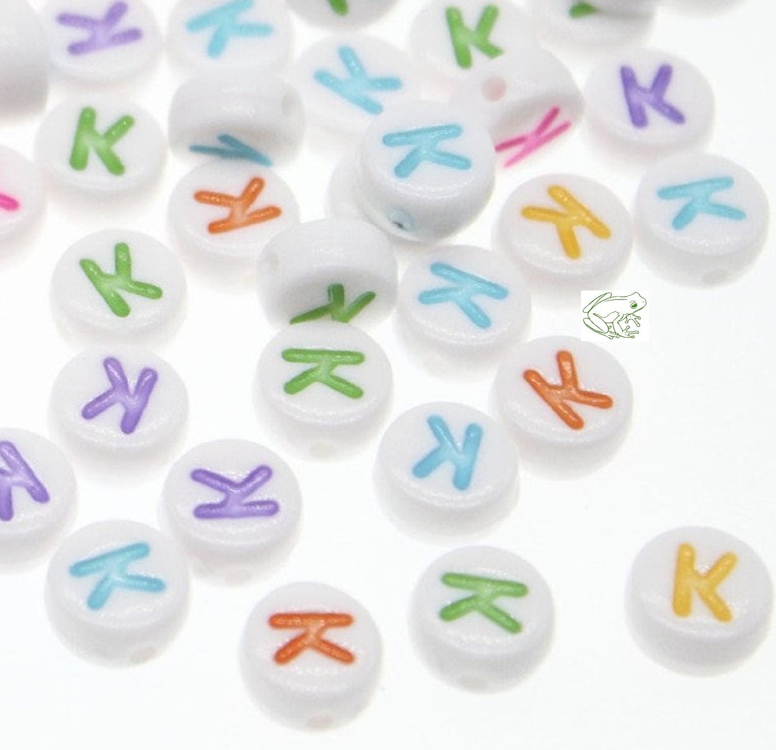 Letter Bead: K Beads Set of 25 7mm Alphabet Beads Colorful | Etsy