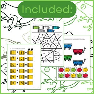 Single-digit Addition With Fall Themes Acorns, Squirrels, Haybales, Set ...