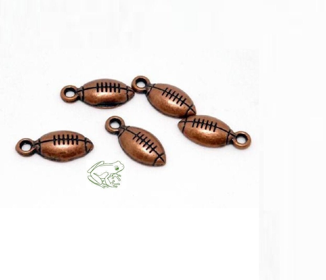 Football Copper Color Charms Set of 10 15x7mm Great for - Etsy