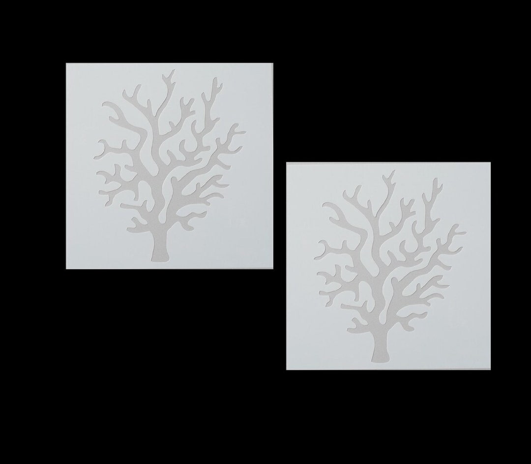 Bare Tree Stencil Set of 2, 13x13cm, Use as a Base for Spring, Summer ...