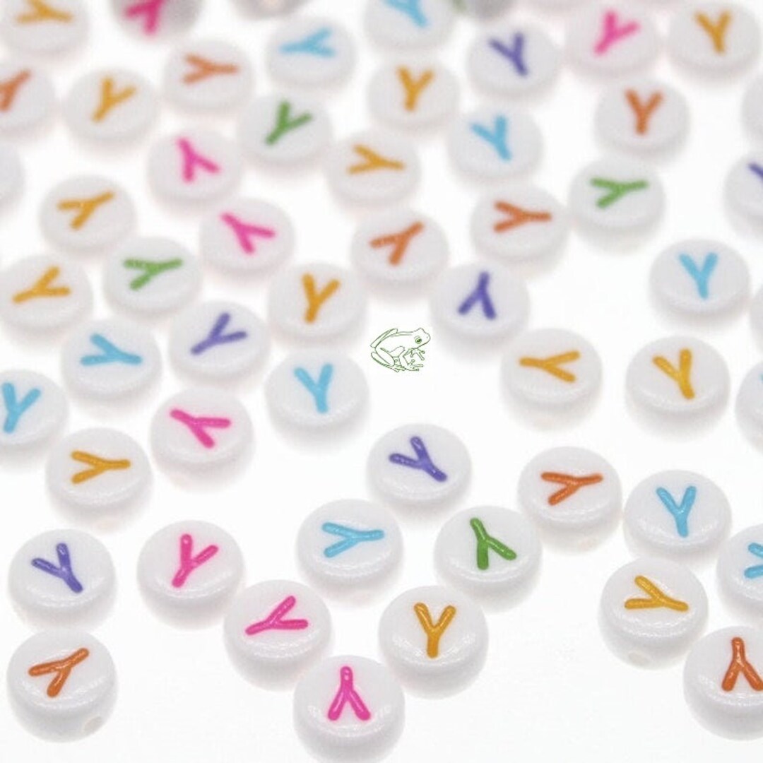 Y Letter Beads, Set of 25, 7mm, Alphabet Beads, Colorful Letter Beads ...