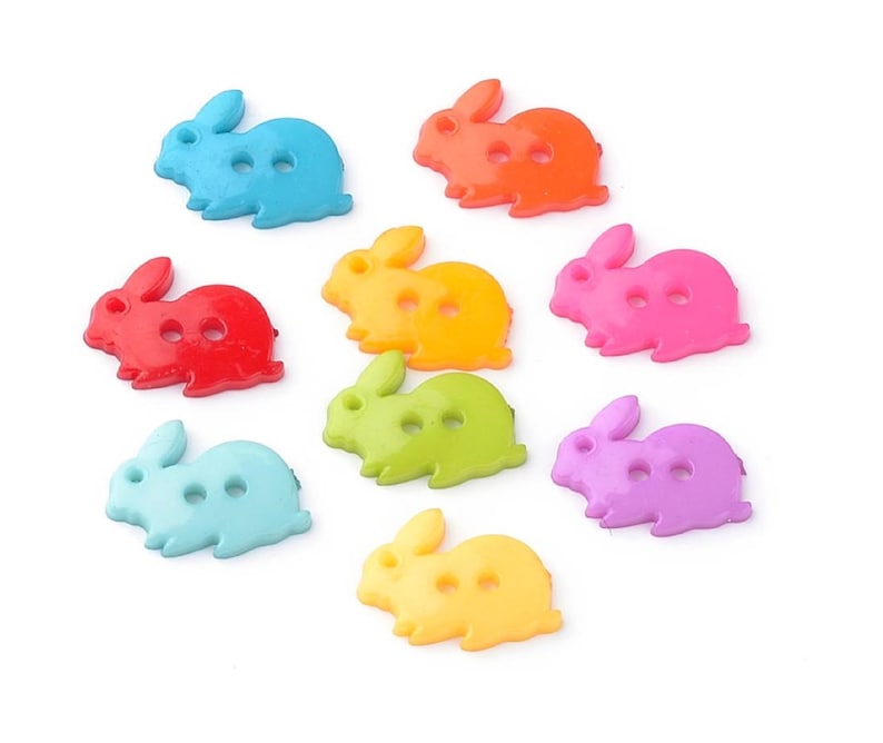 Bunny Rabbit Buttons Set of 25 Add an Acrylic Bunny to Your - Etsy