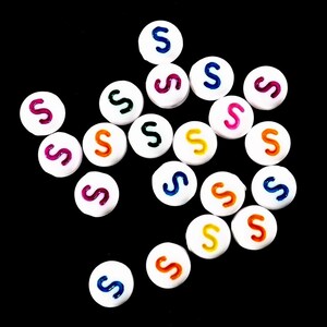 Letter Bead: S Beads Set of 25 7mm Alphabet Beads Colorful - Etsy