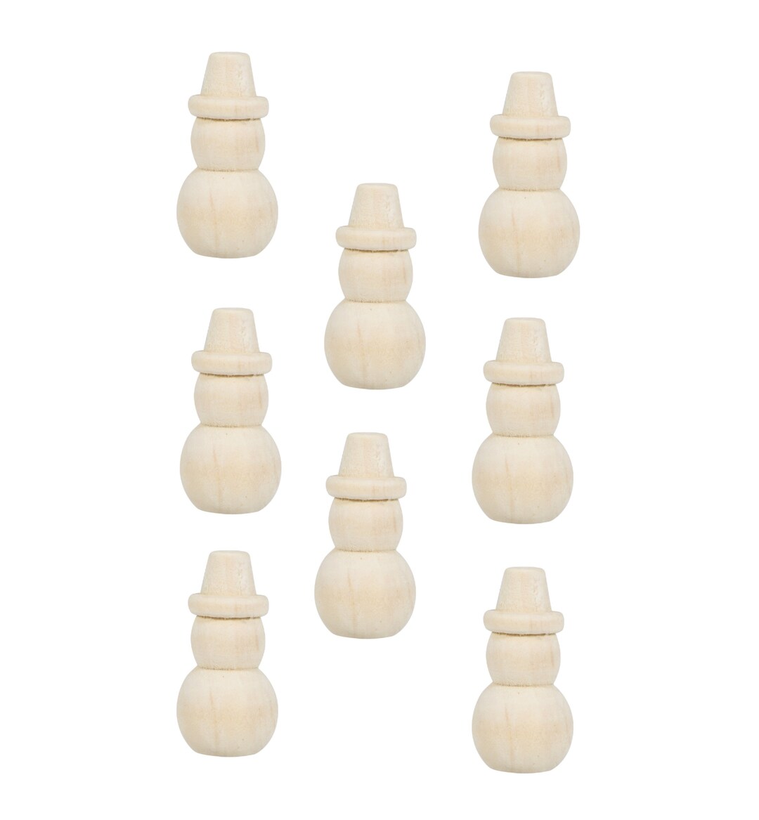 Miniature Wooden Snowmen, Unfinished, Set of 8, 1.25, Paint Them for ...