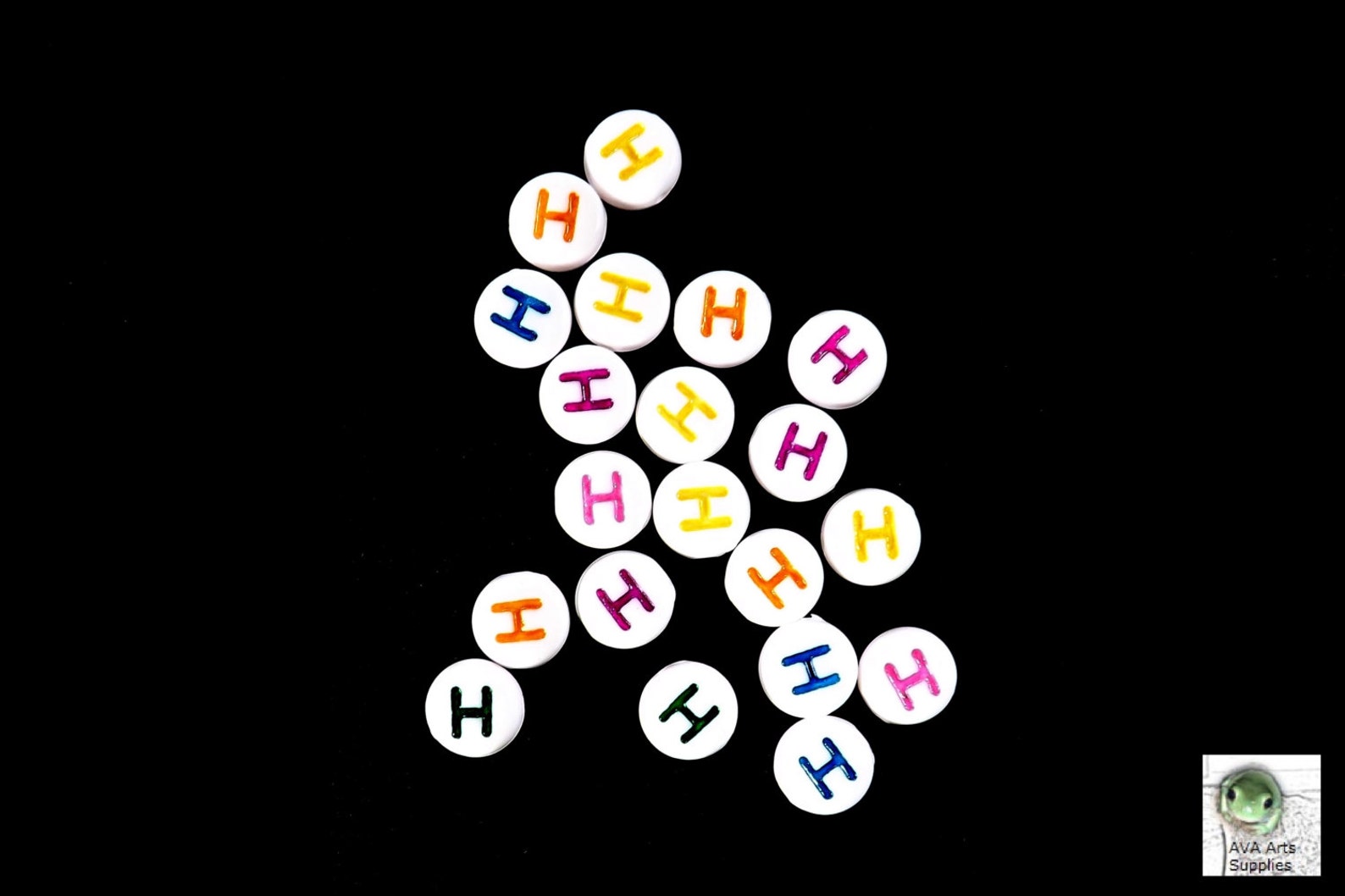 Letter H Bead: Set of 25 7mm Alphabet Beads Colorful | Etsy