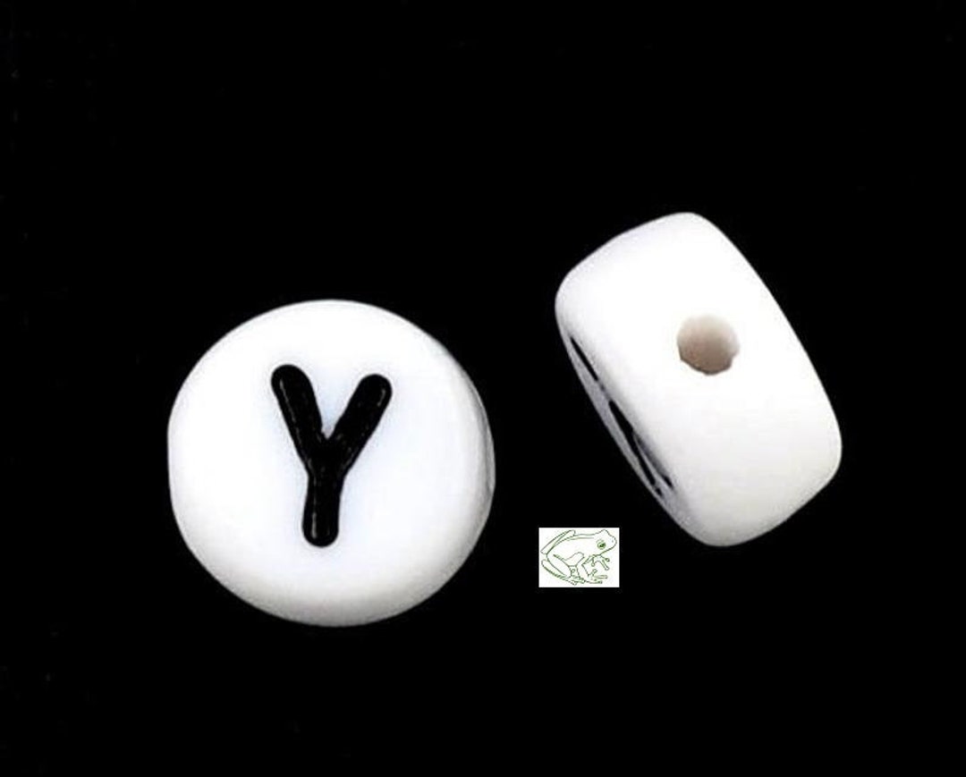 Letter Bead: Y Beads, Set of 50, 7mm, Alphabet Beads, Letter Y, LTR024 ...
