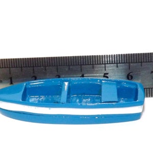 Mini Resin Blue Resin Row Boat With Miniature Oars, Great for ...
