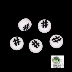 Number Bead: Beads, Set of 25, 7mm, Acrylic Number Bead, Number Sign ...