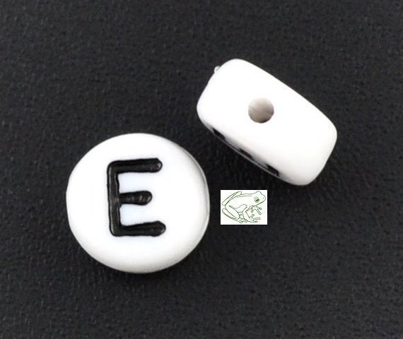 Letter bead: E beads Set of 25 7mm Alphabet Beads Letter | Etsy