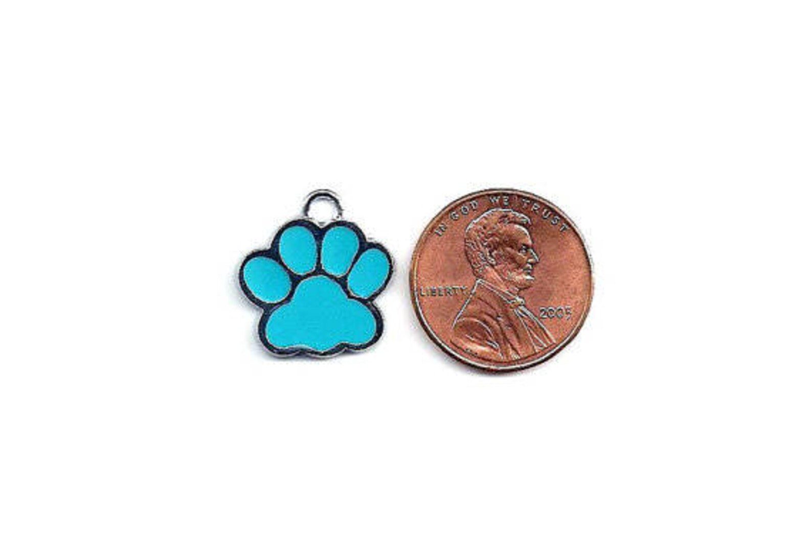 Black Blue or Pink Paw Print Charm Set of 2 18mm X 17mm - Etsy