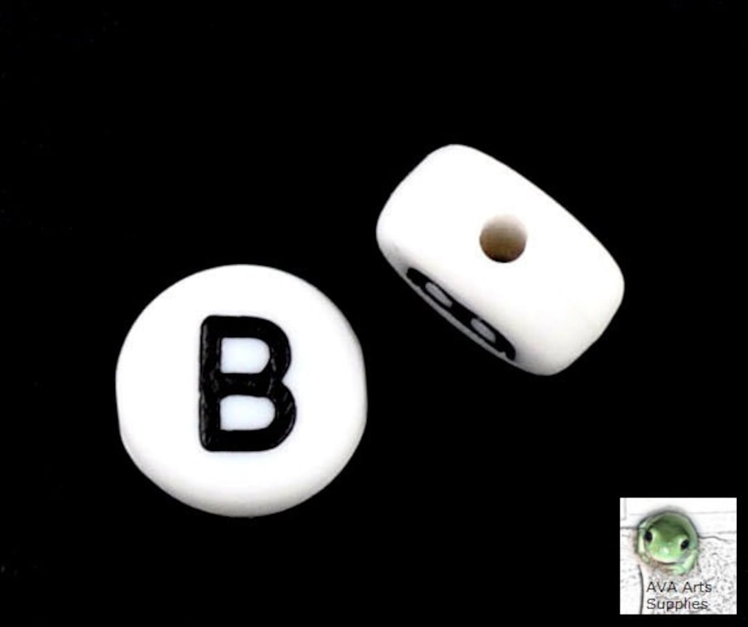Letter Bead: B Beads, Set of 25, 7mm, Alphabet Bead, Letter B, ABC Bead ...