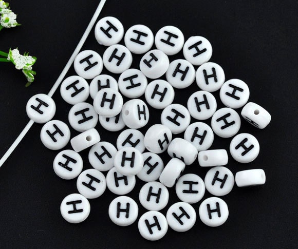Letter Bead: H Beads Set of 25 7mm Alphabet Beads ABC - Etsy