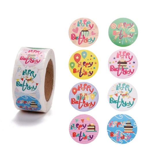 Happy Birthday Sticker Roll 500 Stickers per Roll - Etsy