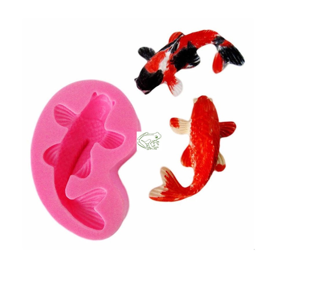 3D Koi Fish Silicone Mold, Japanese Pond Catfish, Large Fondant Fish ...