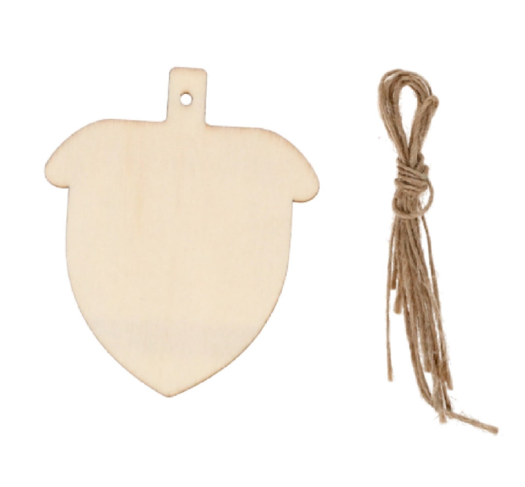 Acorn Wooden Cut-out Ornament, Set of 8, Add Them to Signs, Forest ...