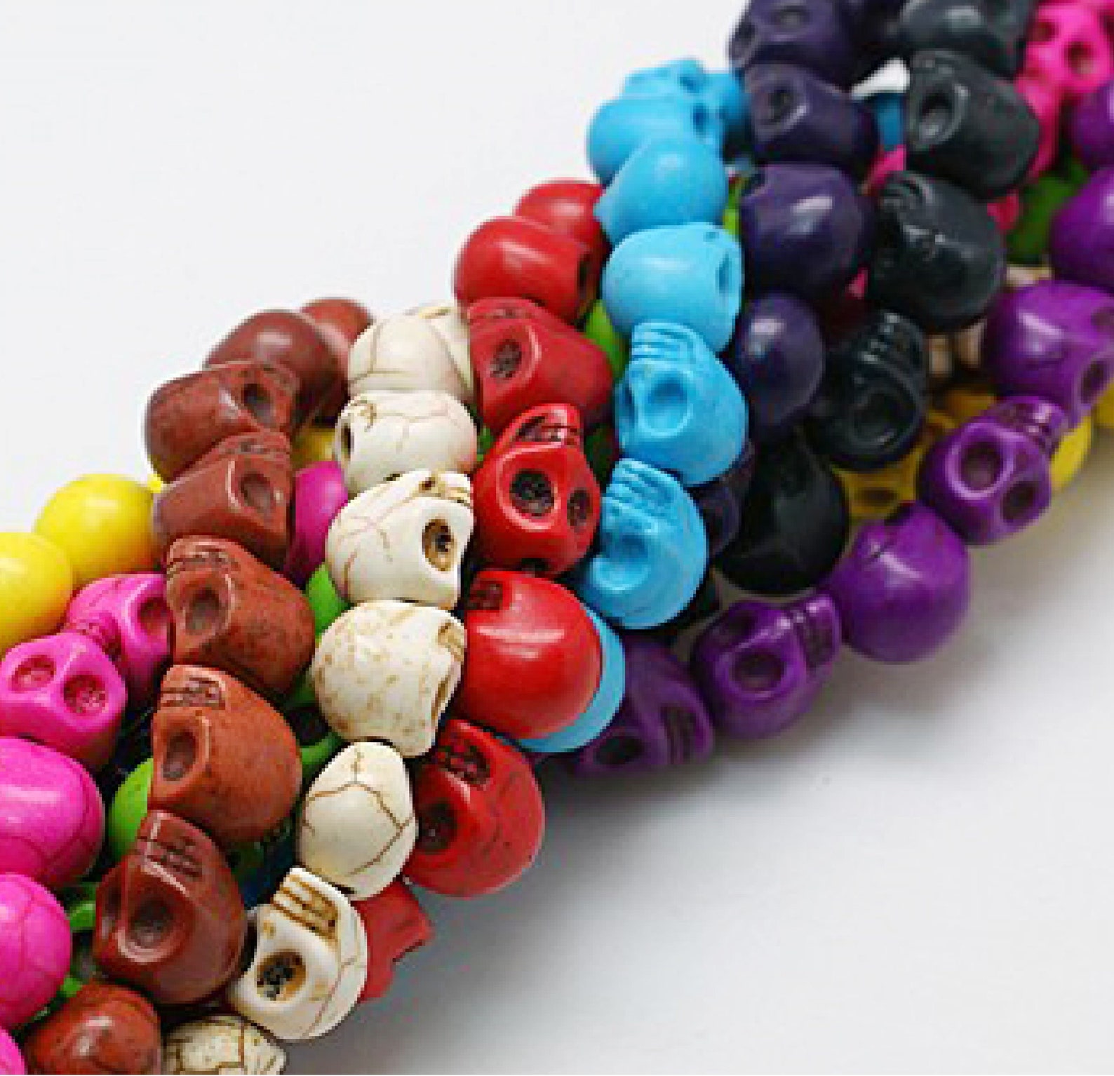 Skull Beads in a Variety of Colors Set of 25 7.5x9mm Comes | Etsy