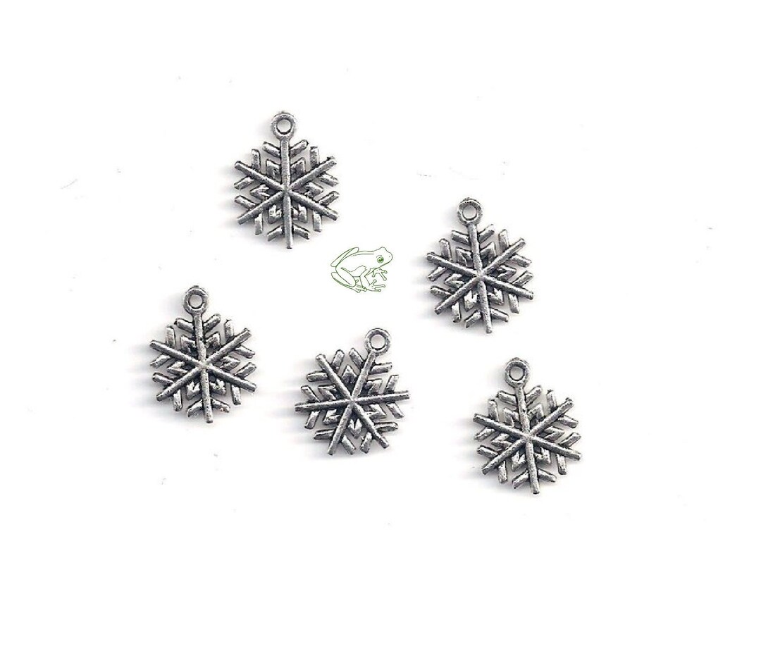 Snowflake Christmas Charm, Set of 5, 19x17mm, Add a Wintery Touch - Etsy