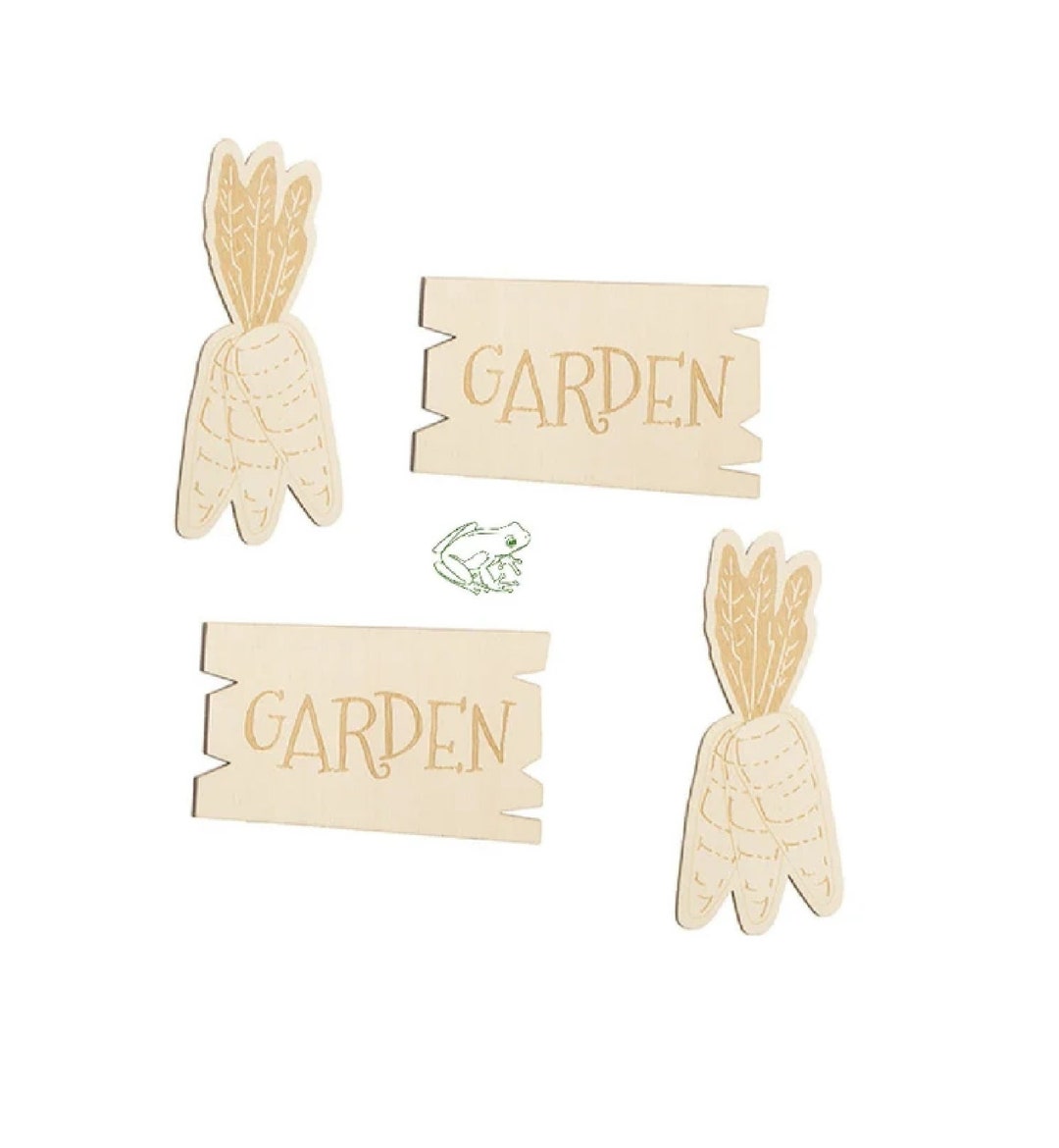 Carrot and Garden Unfinished Wood Signs, Set of 4 2 Carrots and 2 ...