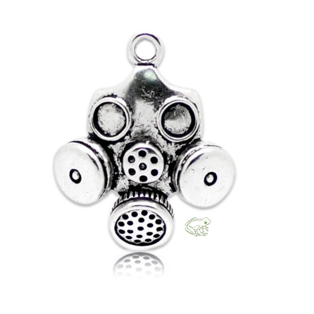 Gas Mask Pendant: Silver Tone, Set of 5, Great for Doomsday Preppers or ...