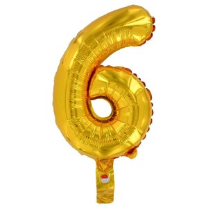 Gold Air Filled 14" Foil Number Balloon Sold in Individually and Sets ...