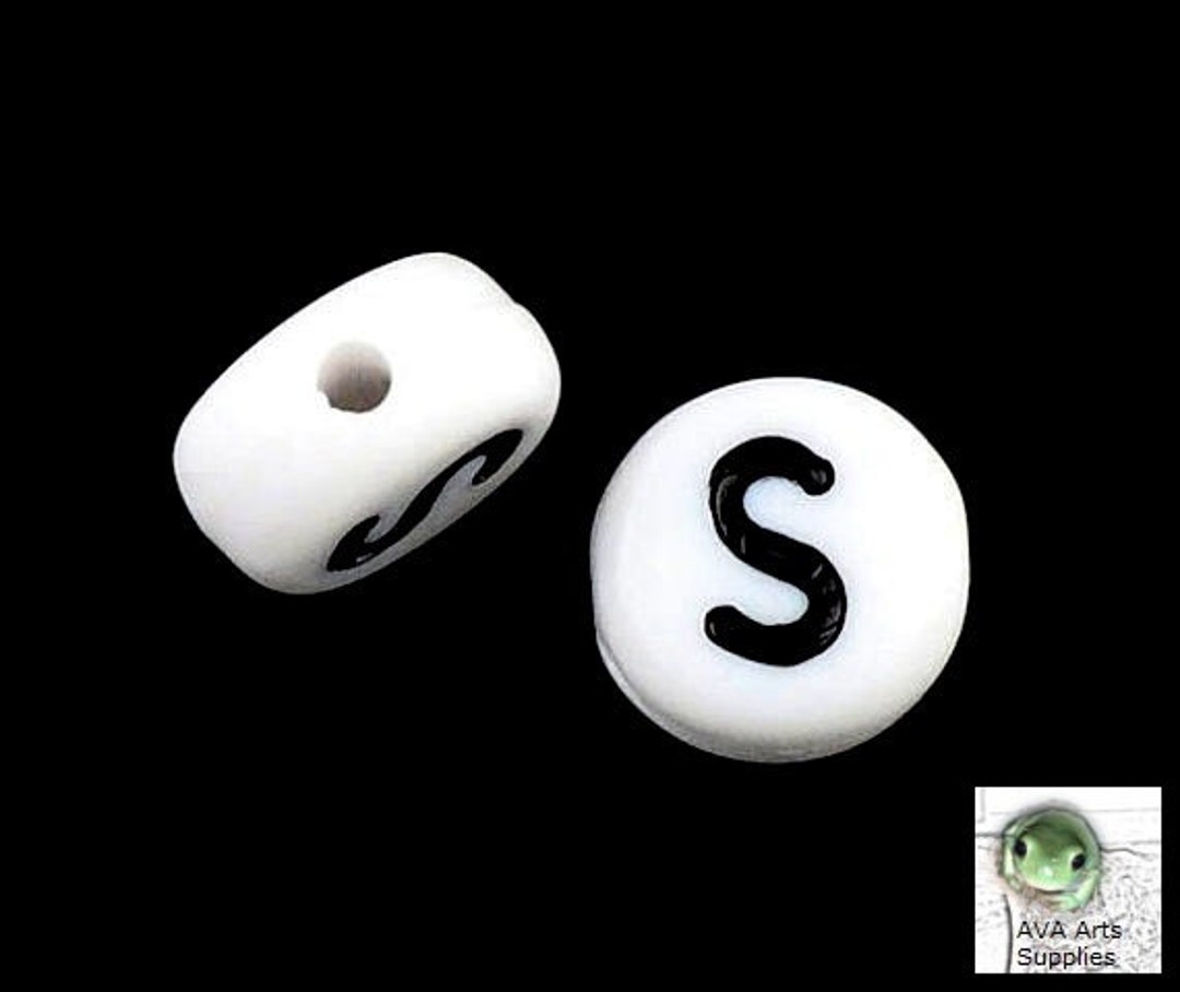 S Letter Bead: Set of 25 7mm Alphabet Beads - Etsy