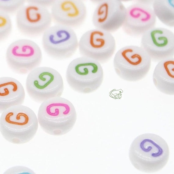 Letter Bead: G Beads Set of 25 7mm Alphabet Bead Colorful | Etsy