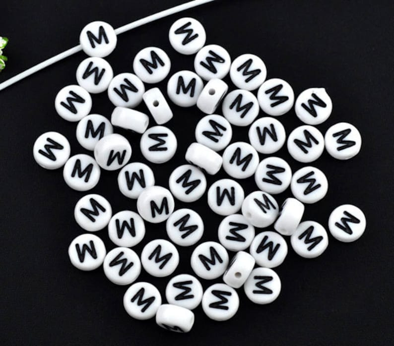 Letter Bead: M Beads Set of 25 7mm Alphabet Bead ABC - Etsy