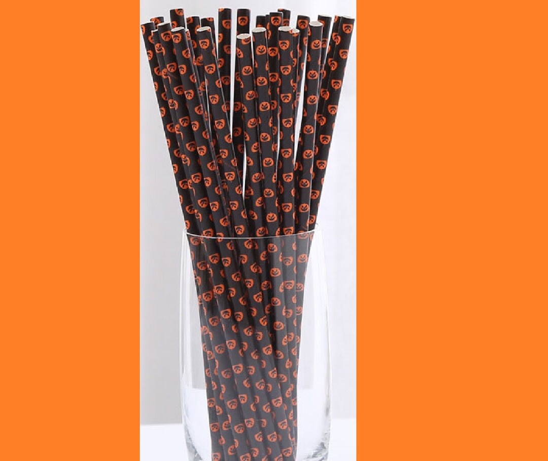 Pumpkin Paper Straws, Set of 25, Party Straws, Easy Way to Add a Little ...