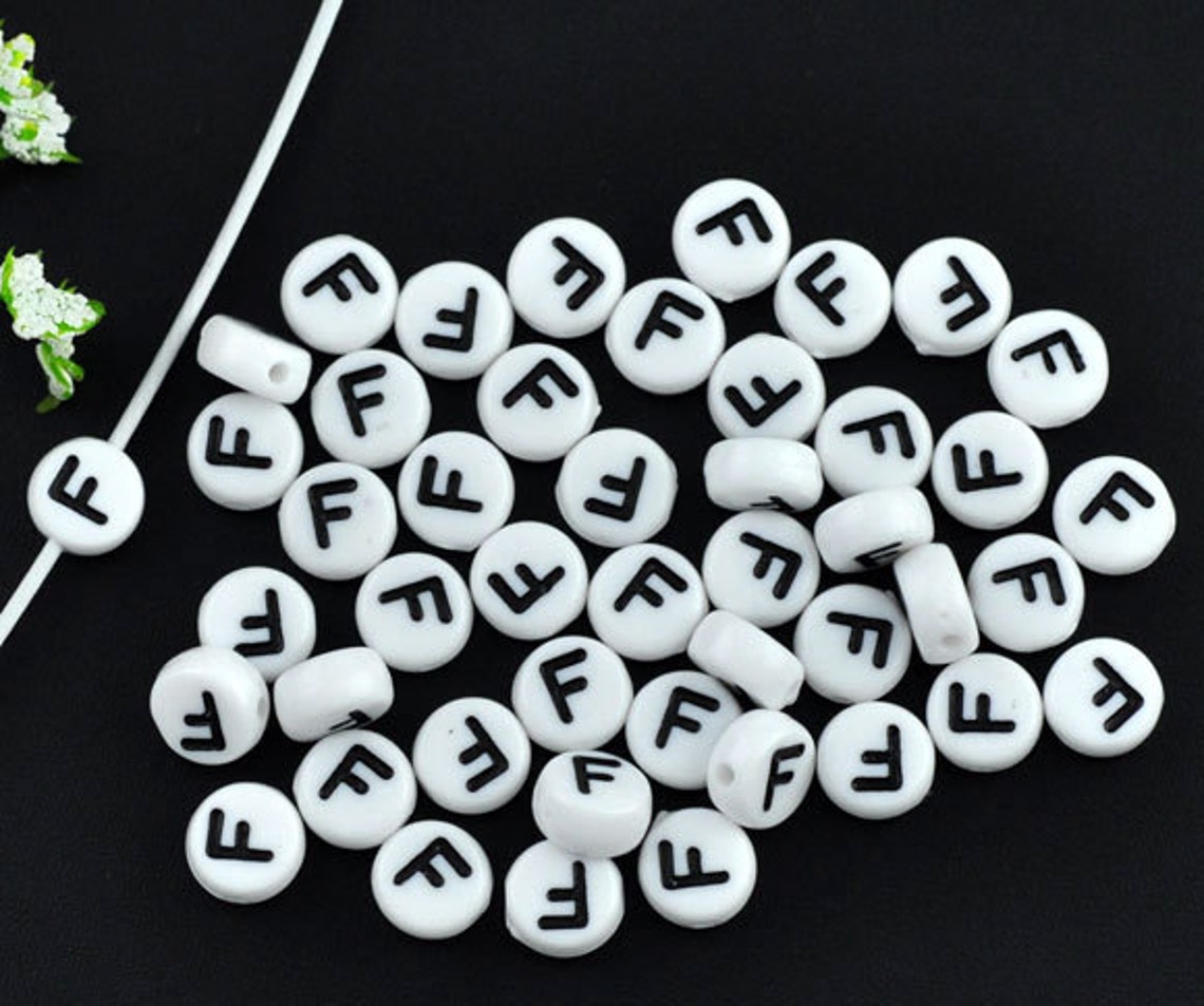 Letter Bead: F Beads Set of 25 7mm Alphabet Beads ABC | Etsy