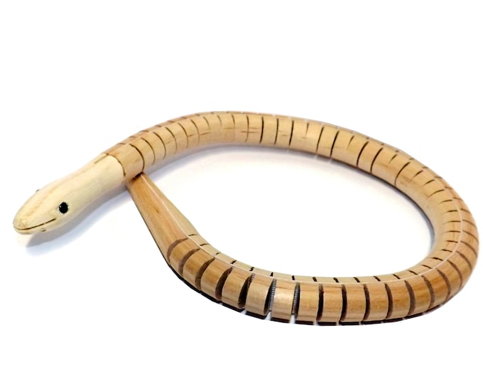 Snake With Reticulated Wood Wiggle Spine and Black Eyeball, 19in, Great ...
