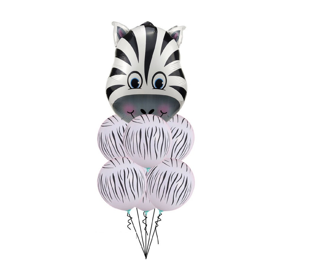 Zebra Print Safari Balloons Set of 6 Latex Balloons With or - Etsy